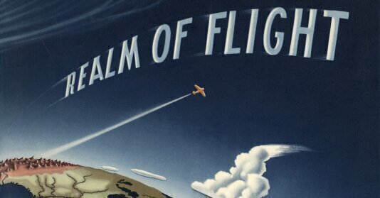 Plane Flying Over America de anonyme - Reproduction d'art haut de gamme