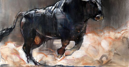 Toro Bravo de Mark Adlington - Reproduction d'art haut de gamme