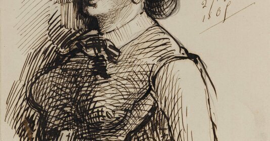 Portrait de Jeanne Duval de Charles Baudelaire - Reproduction dessin crayon