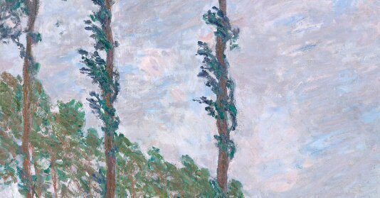 Effet de vent, série des peupliers de Claude Monet - Reproduction tableau