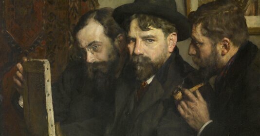 Groupe d'amis, dit aussi Les trois amis de Adolphe Déchenaud ...