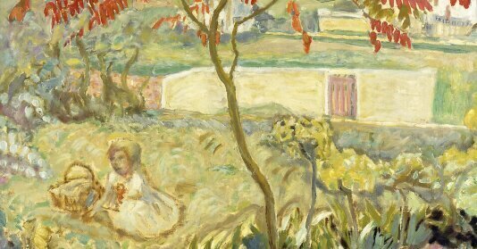 Le jardin et l'arbre rouge de Pierre Bonnard - Reproduction tableau