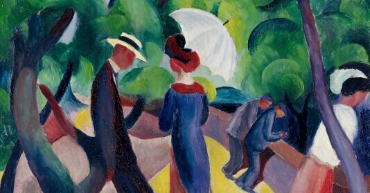 Promenade de August Macke - Reproduction d'art haut de gamme
