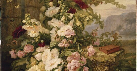 Les fleurs dans les ruines de Simon Saint-Jean - Reproduction tableau