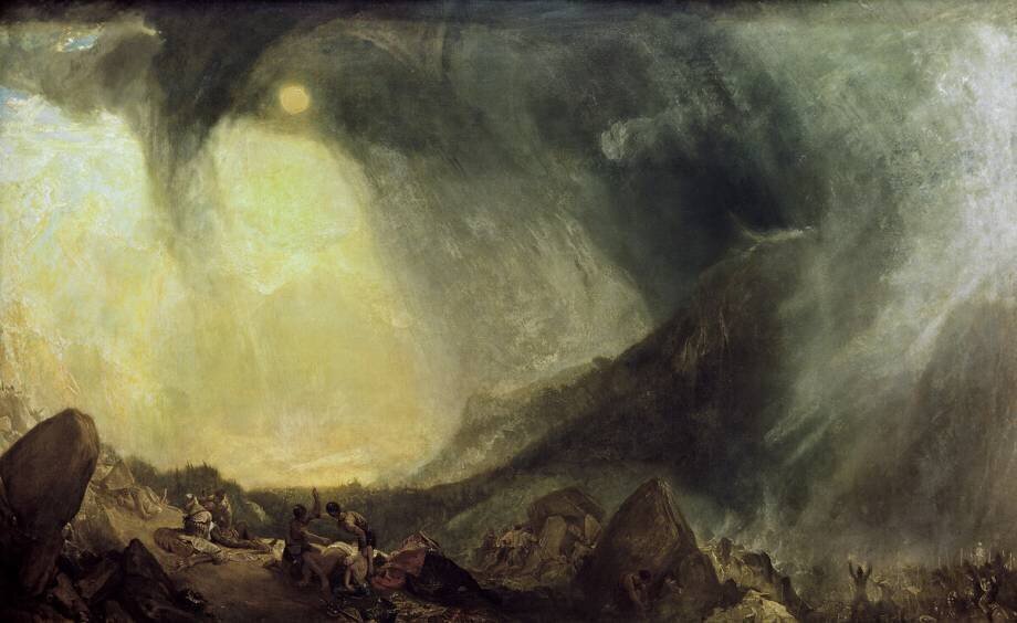 Snow Storm : Hannibal and his Army crossing the Alps de Joseph Mallord ...