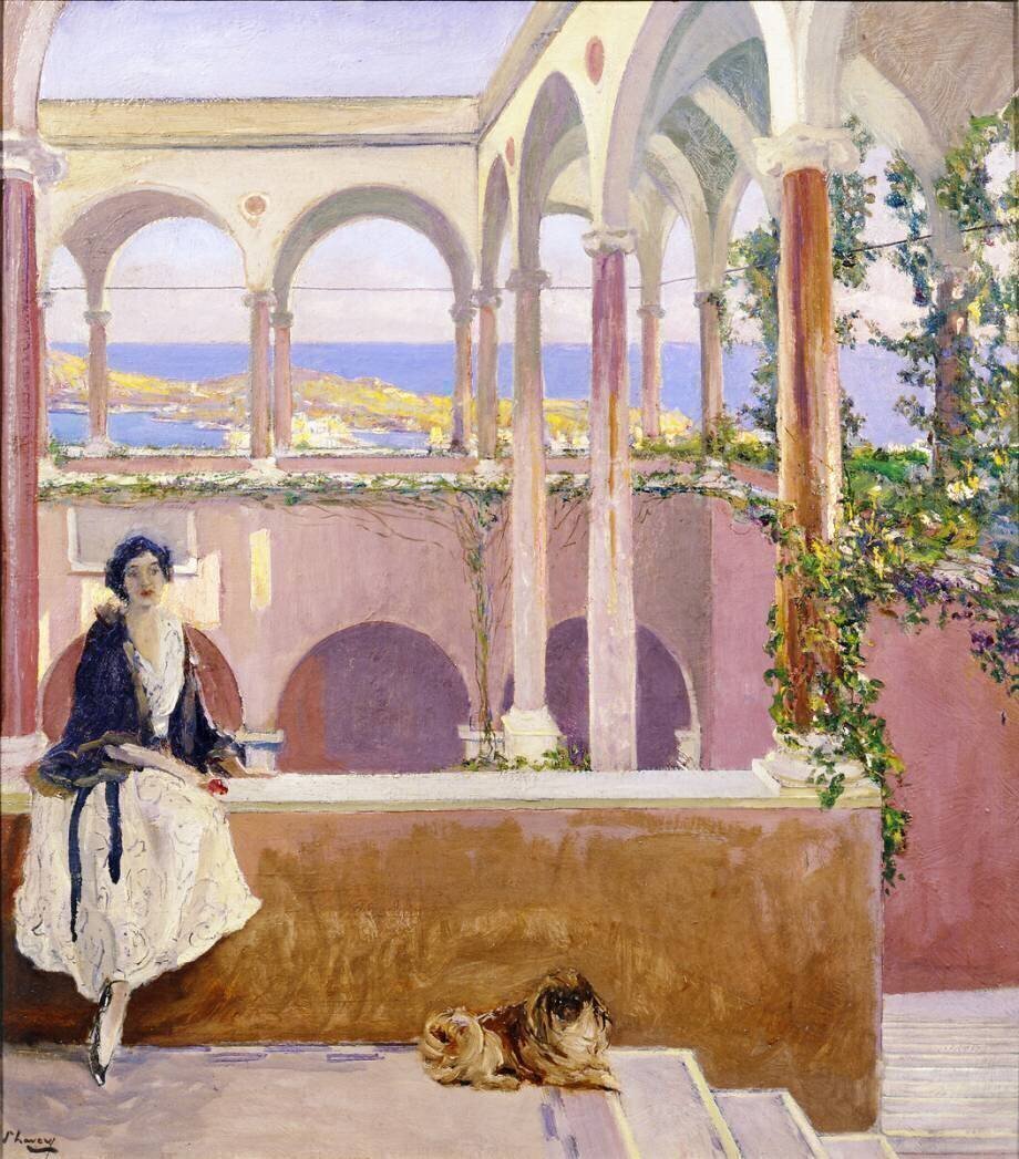 On the Riviera de John Lavery - Reproduction tableau