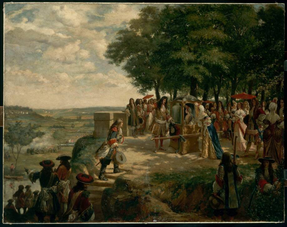 Louis XIV et madame de Maintenon sur la terrasse du château de ...